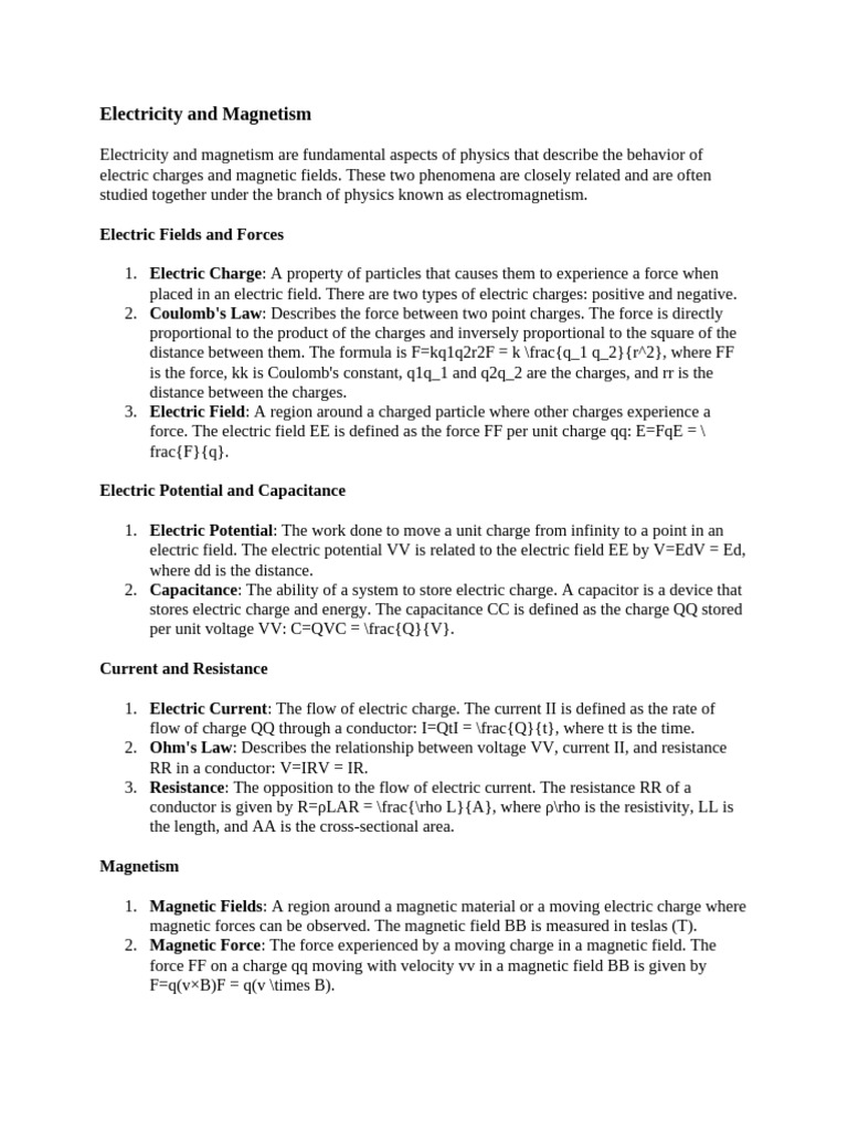 Understanding Electricity and Magnetism | PDF | Electromagnetic ...