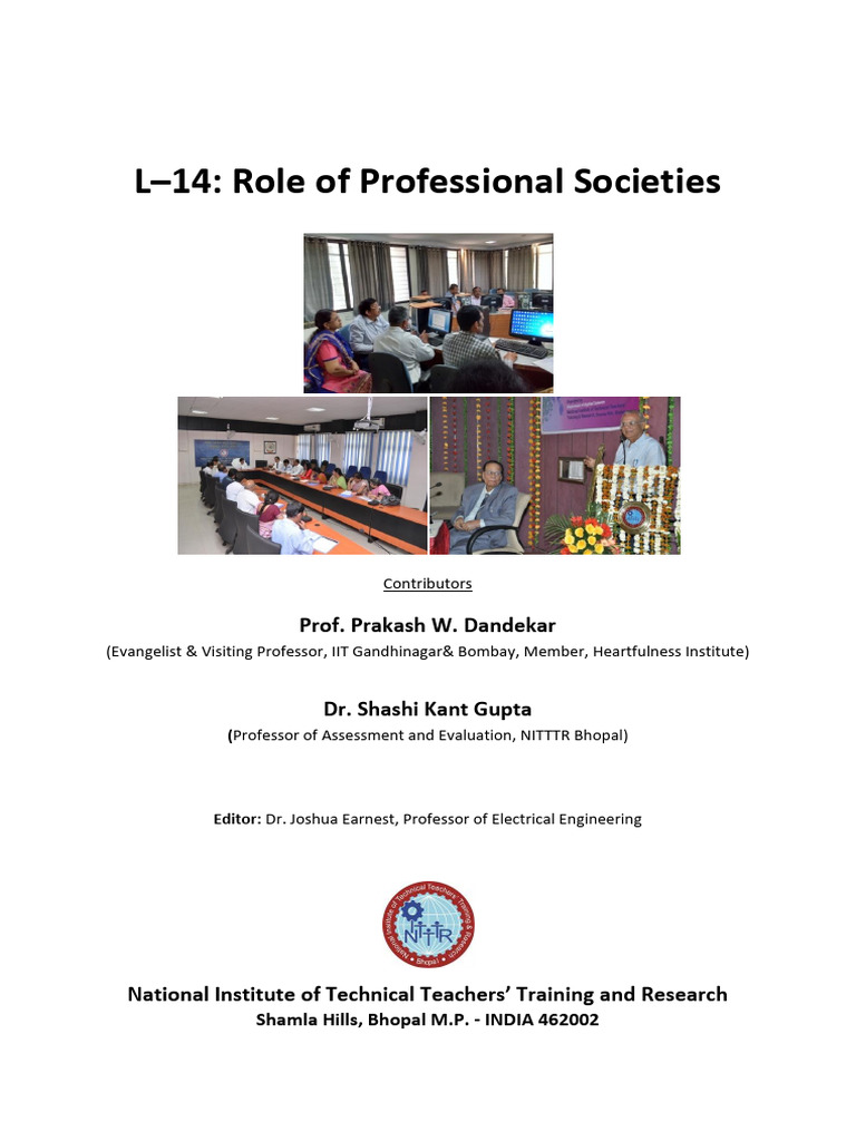 L14 M2 Role of Professional Societies | PDF | Advocate | Lawyer