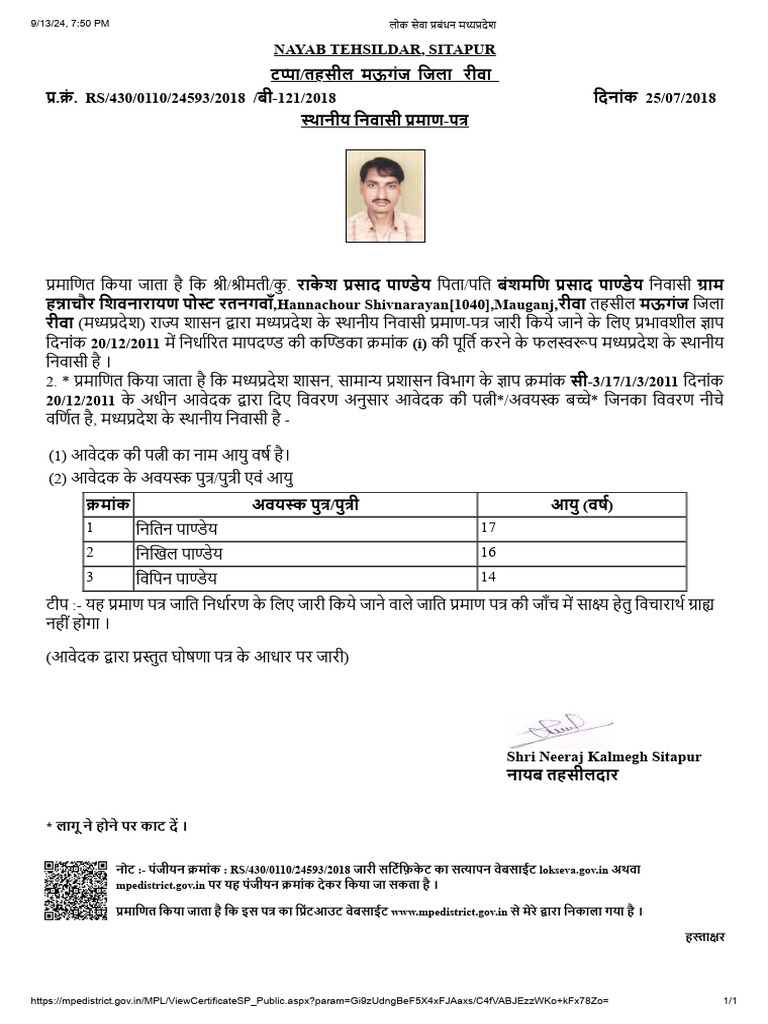 Domice Certificate | PDF