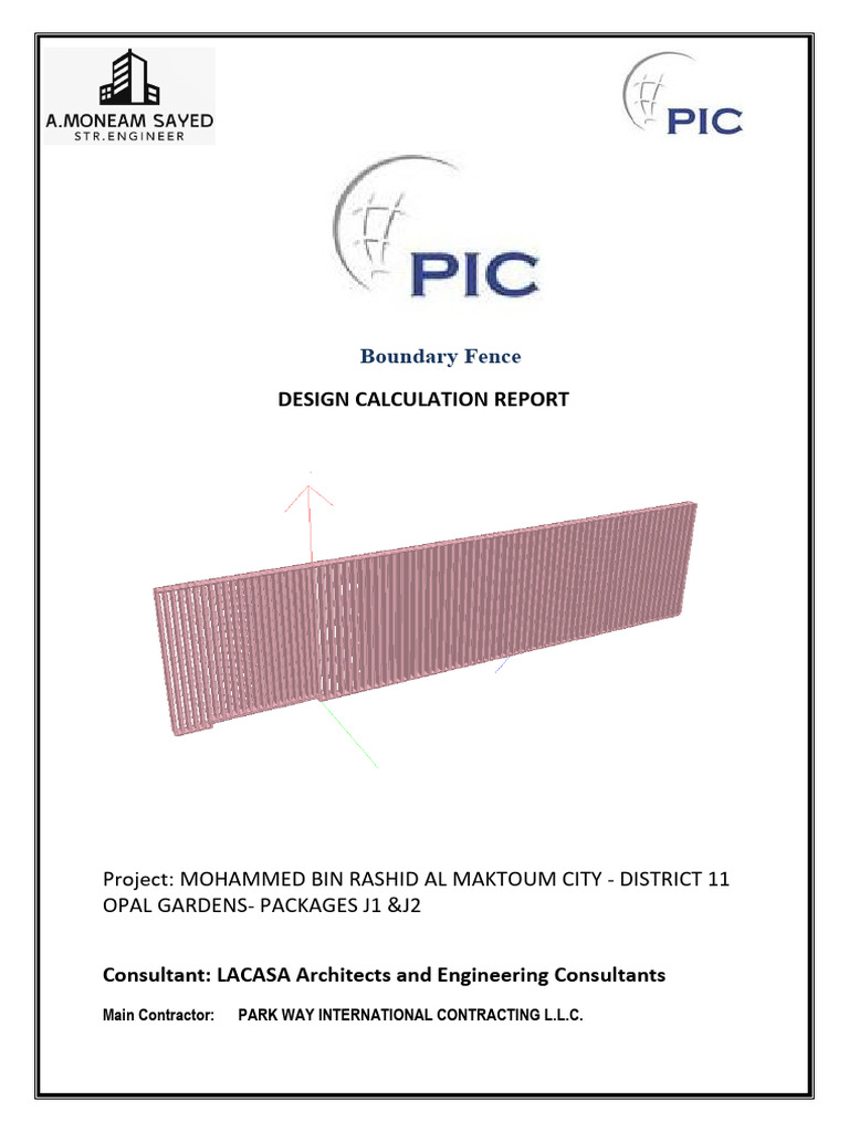 Boundary Fence Design Report | PDF | Wind Speed | Aluminium