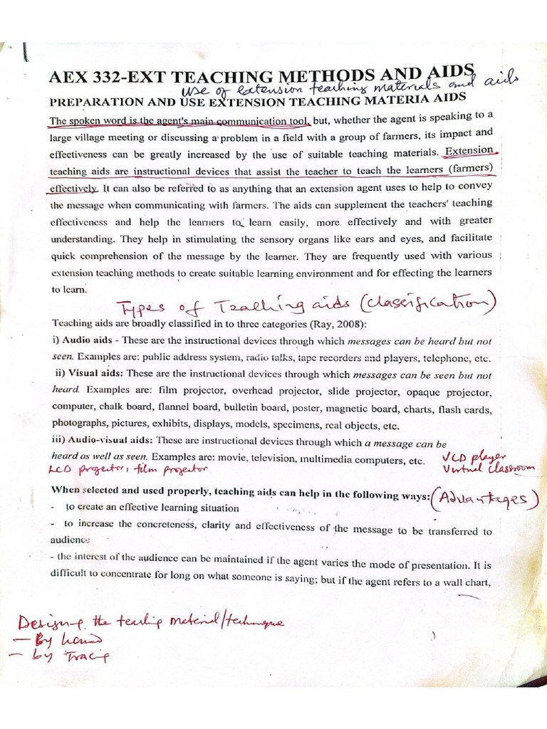 Aex 332 On Extension Teaching Methods and Aids-1 | PDF