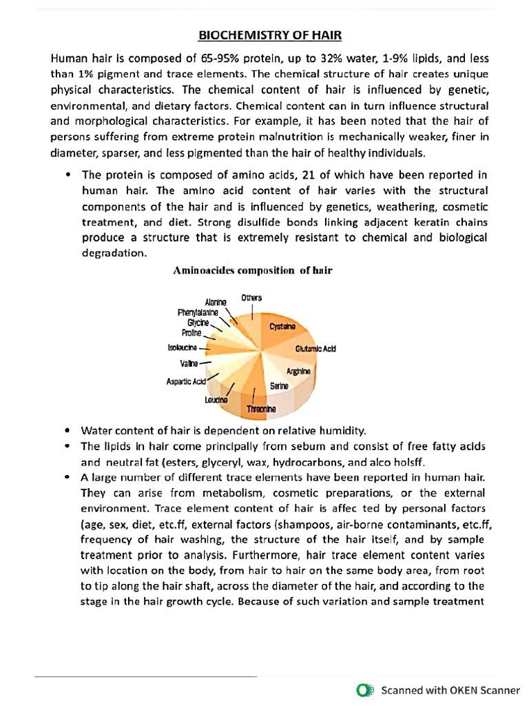Biochemistry of Hair | PDF