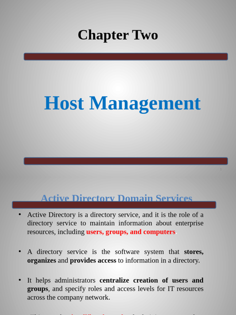 Chapter - 2 - Host Management | PDF | Active Directory | Microsoft Windows
