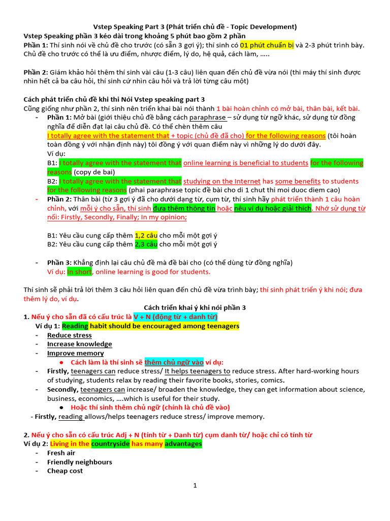 SPEAKING PART 3 Updated | PDF