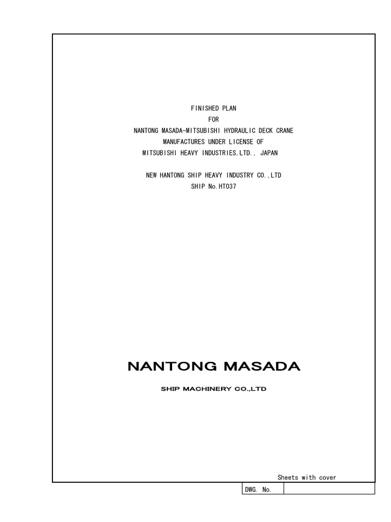 Nantong Masada Mitsubishi | PDF | Crane (Machine) | Valve