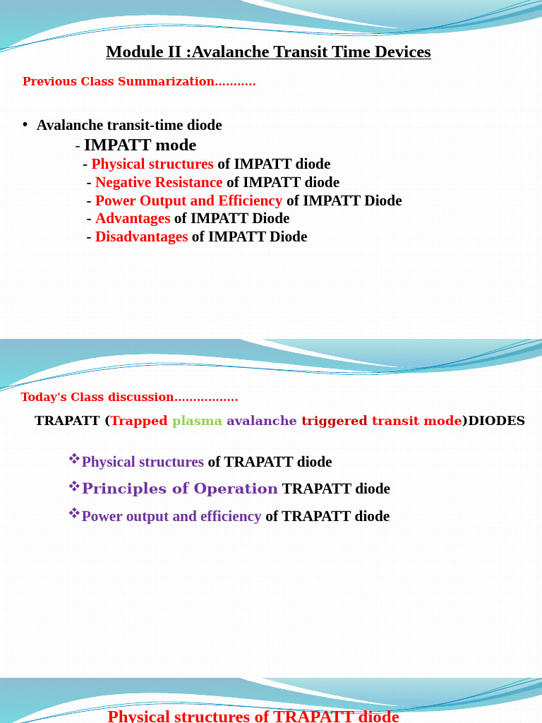 Overview of TRAPATT Diodes | PDF | Diode | Electronics