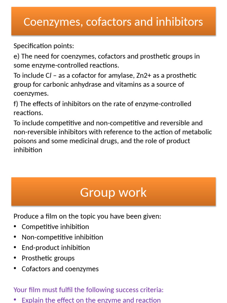 Lesson 4_Coenzymes, cofactors and inhibitors | PDF | Enzyme Inhibitor | Enzyme