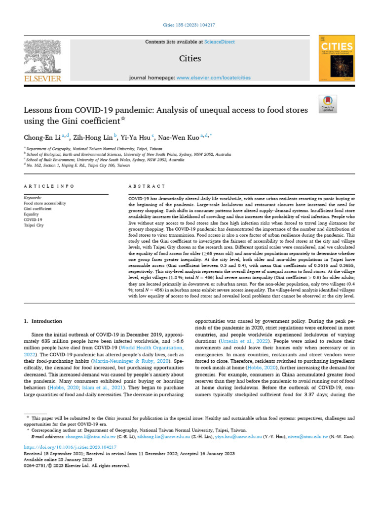 Lessons From COVID 19 Pandemic Analysis of Unequal Access to Food 2023 ...