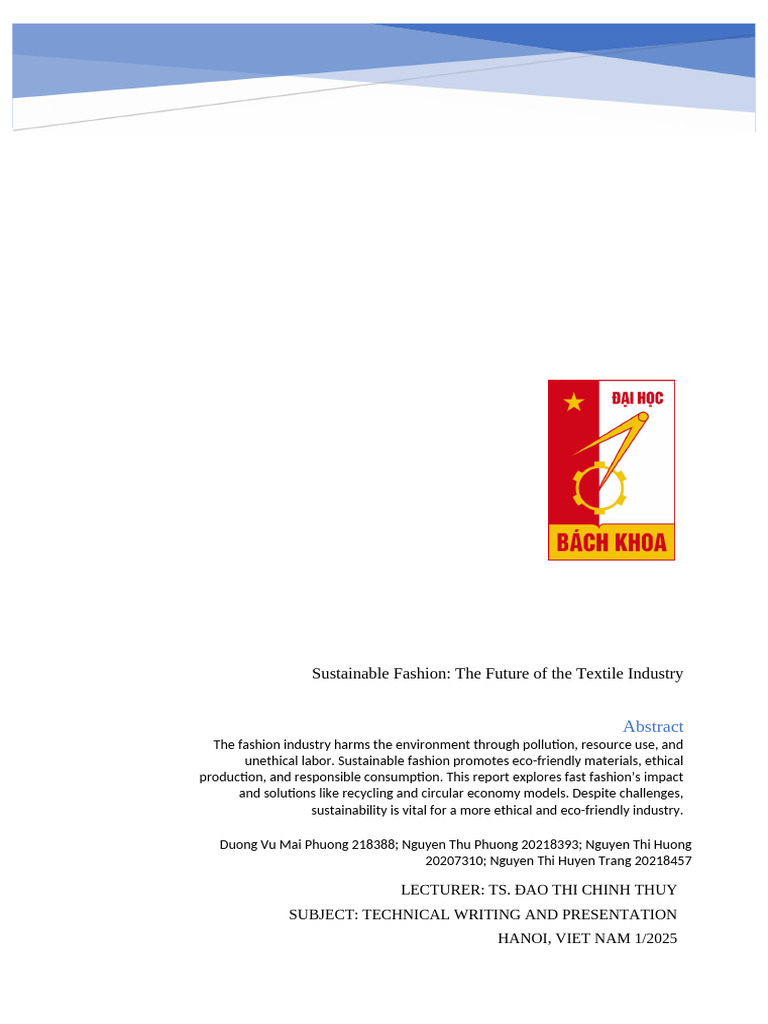 Group-9-report | PDF | Sustainability | Textiles