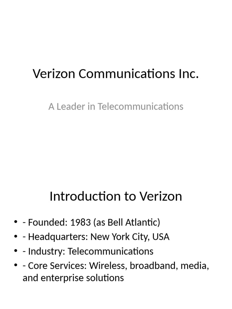 Verizon Communications: Telecom Leader Overview | PDF