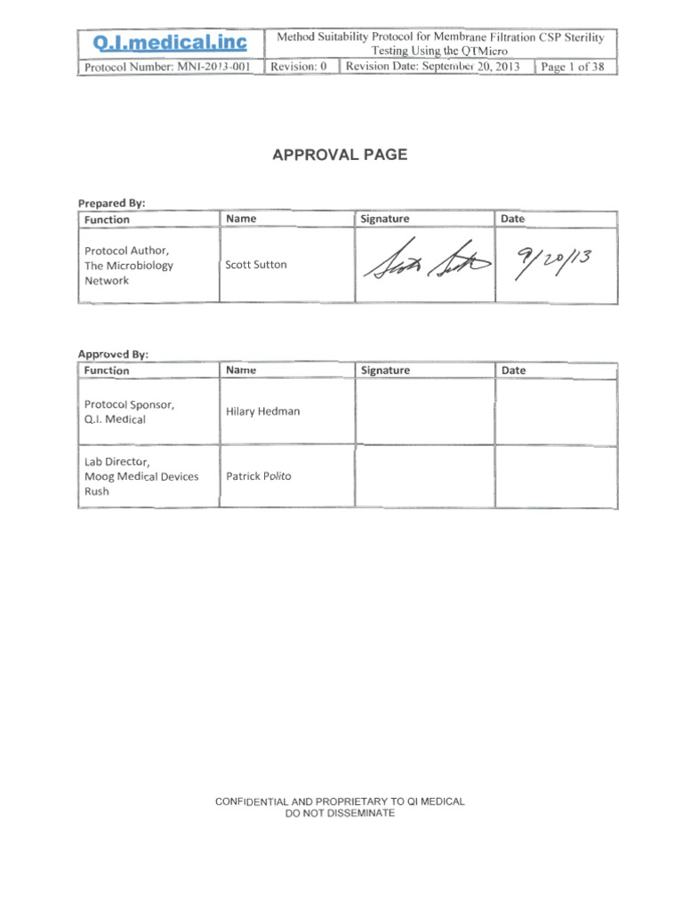 Method-Suitability-Protocol-QI-Medical-Signed | PDF | Sterilization ...