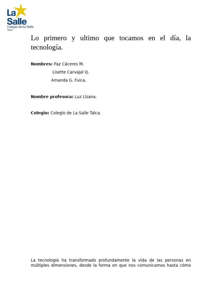 Lo Primero y Ultimo Que Tocamos en El Día | PDF | Internet | Mente