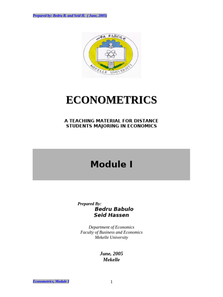 Econometrics_moduleI | PDF | Econometrics | Estimator