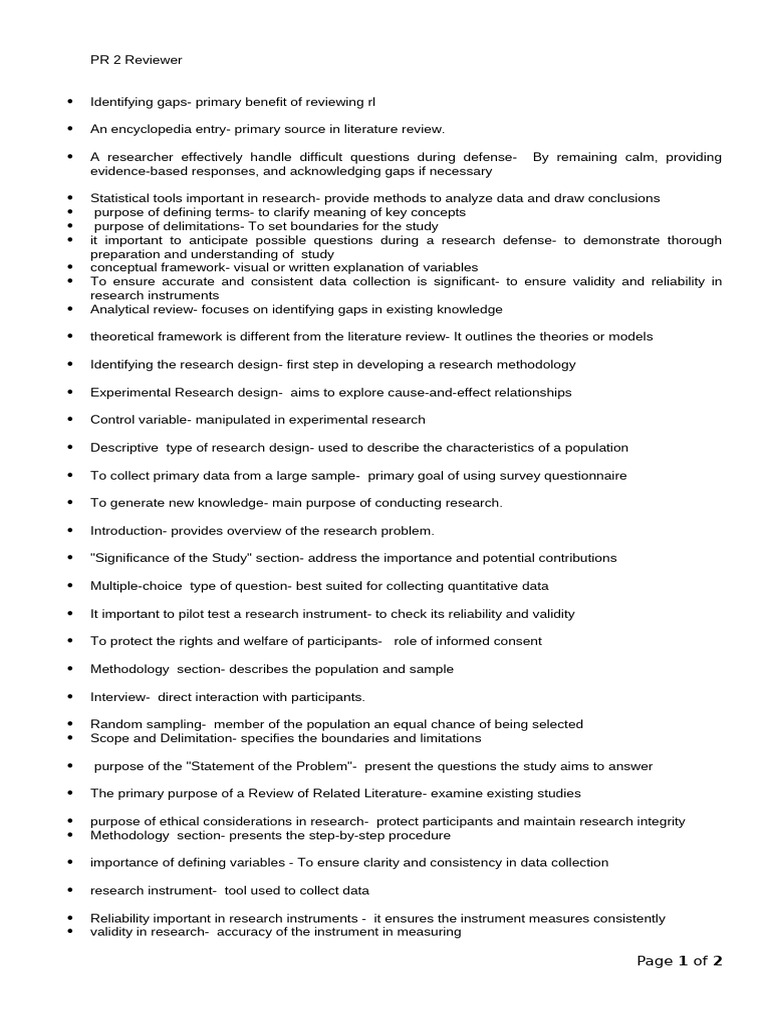 pr2-reviewer | PDF | Statistics | Methodology