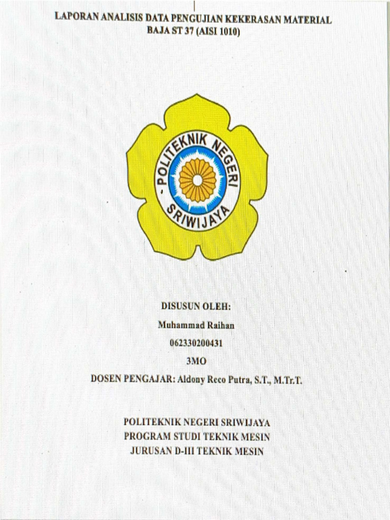LAPORAN ANALISIS DATA PENGUJIAN KEKERASAN MATERIAL_compressed | PDF