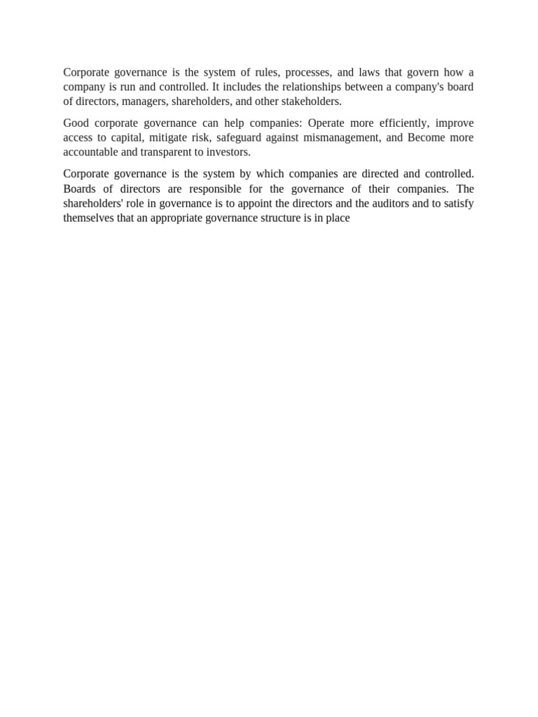 Corporate Governance | PDF
