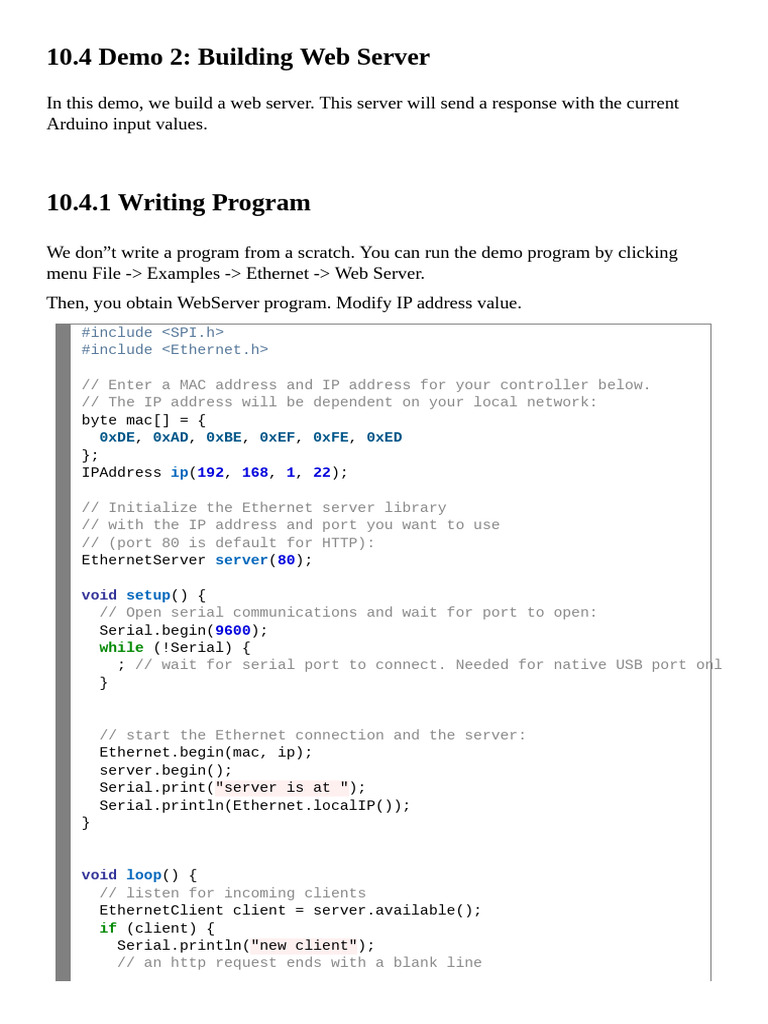 Arduino And Genuino 101 Development Workshop Agus Kurniawan Part 020 Pdf Arduino Networking