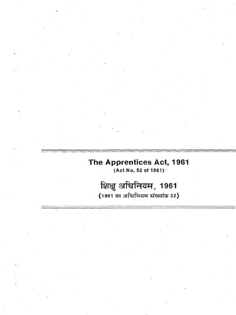 The Apprentices Act 1961 | PDF