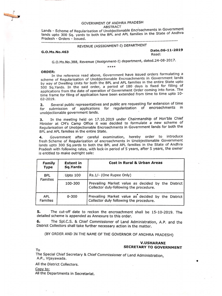 G O Ms No 463 | PDF
