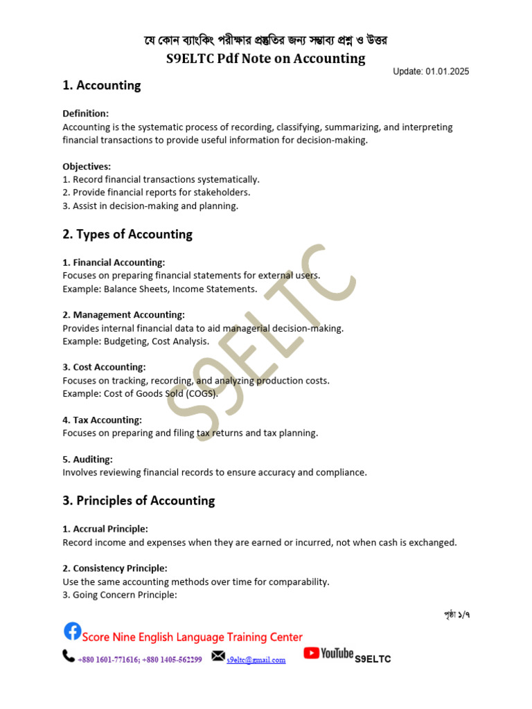 S9ELTC PDF Note On Accounting | PDF | Debits And Credits | Expense