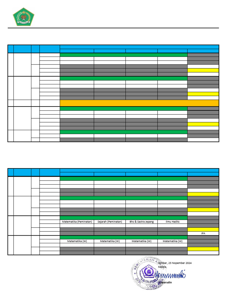 Jadwal SAS Ganjil 2024-2025 | PDF