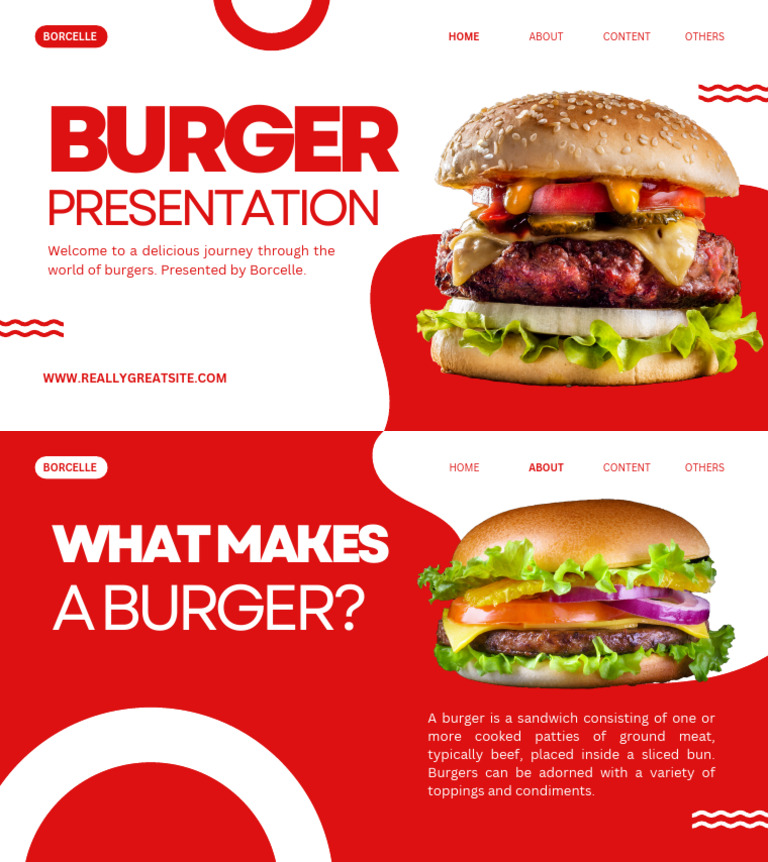 White and Red Modern Burger Presentation | PDF