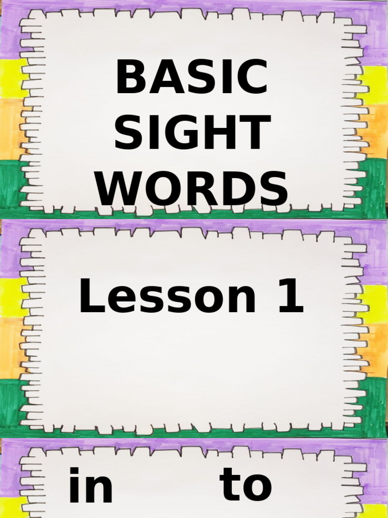 Basic Sight Words g1 | PDF