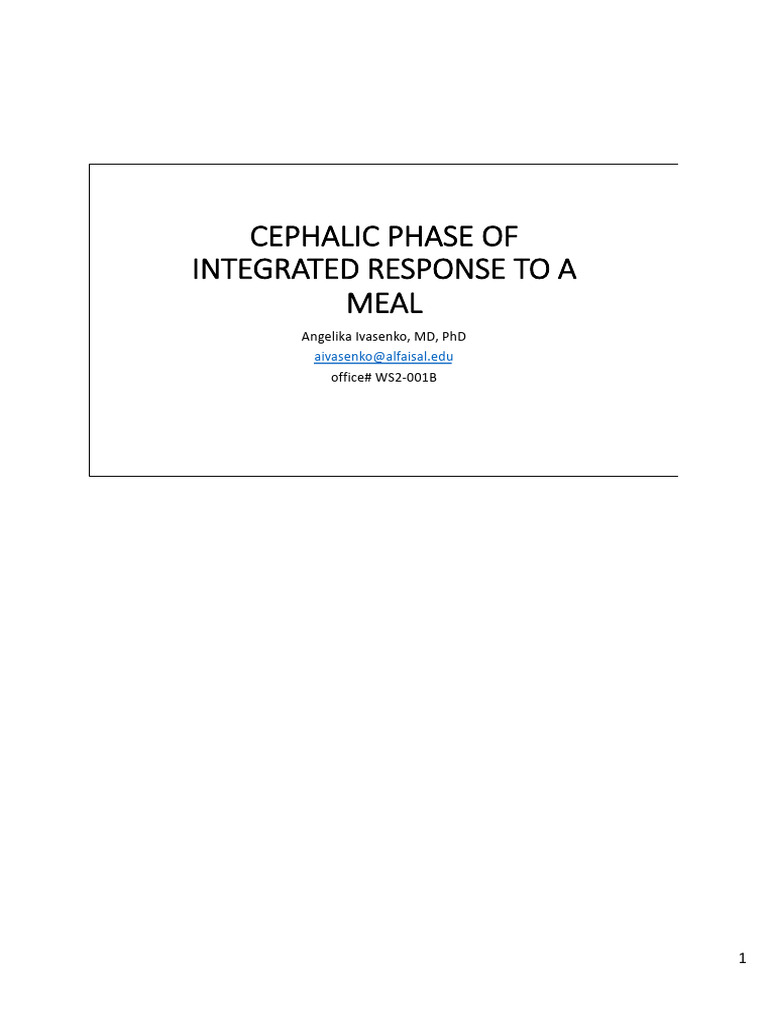 P 3 ï CEPHALIC PHASE OF INTEGRATED RESPONSE TO A MEALï | PDF | Saliva ...