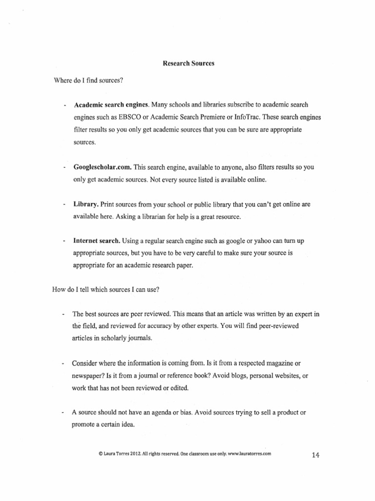 Research Sources-Collecting Evidence-Evaluating Sources | PDF
