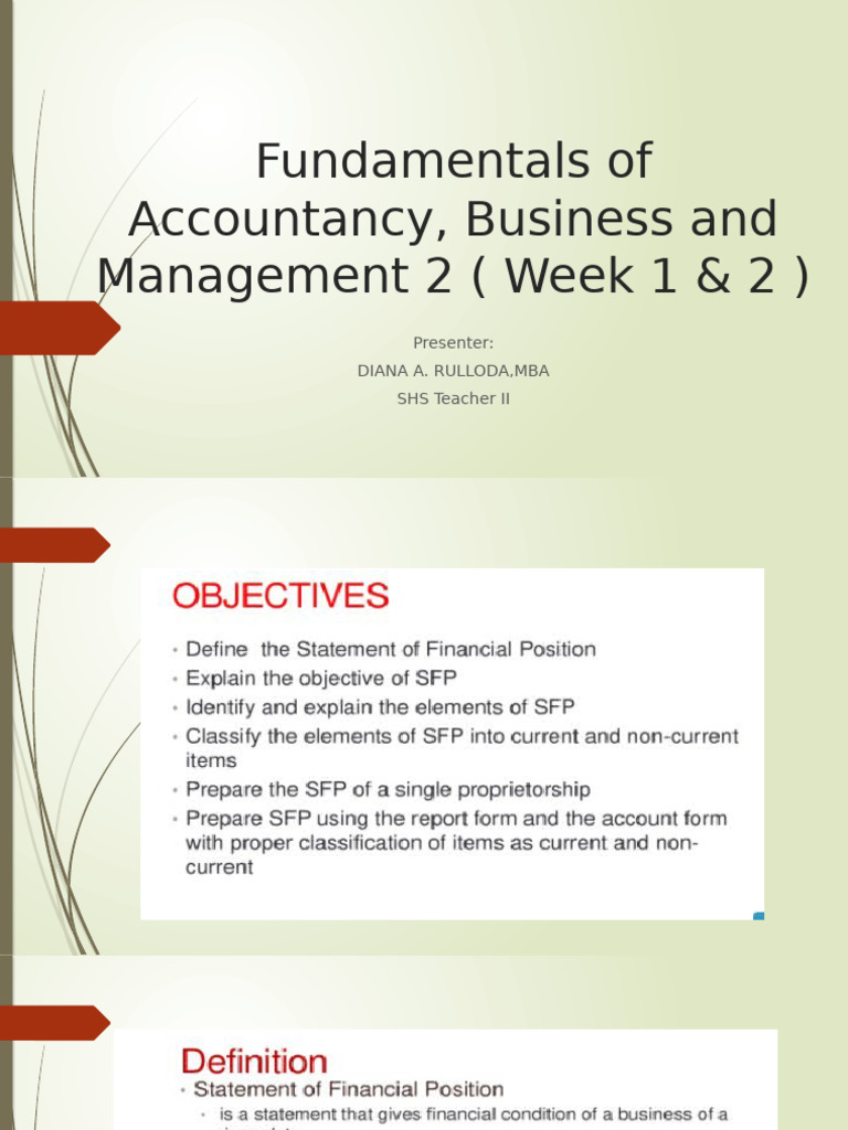 FABM week 1 and 2 | PDF