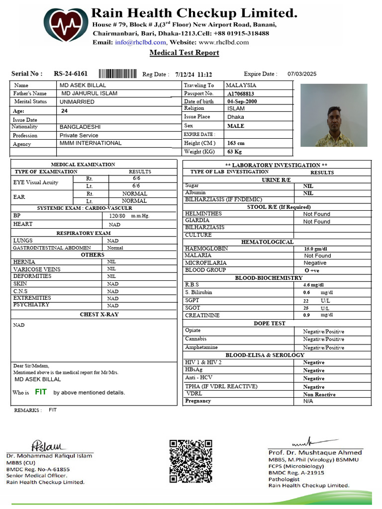 MD ASEK BILLAL | PDF | Medicine | Diseases And Disorders