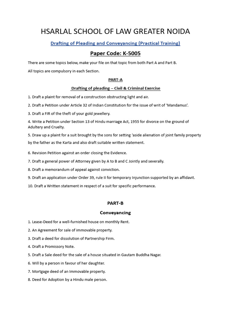 Drafting of Pleading DESKTOP | PDF