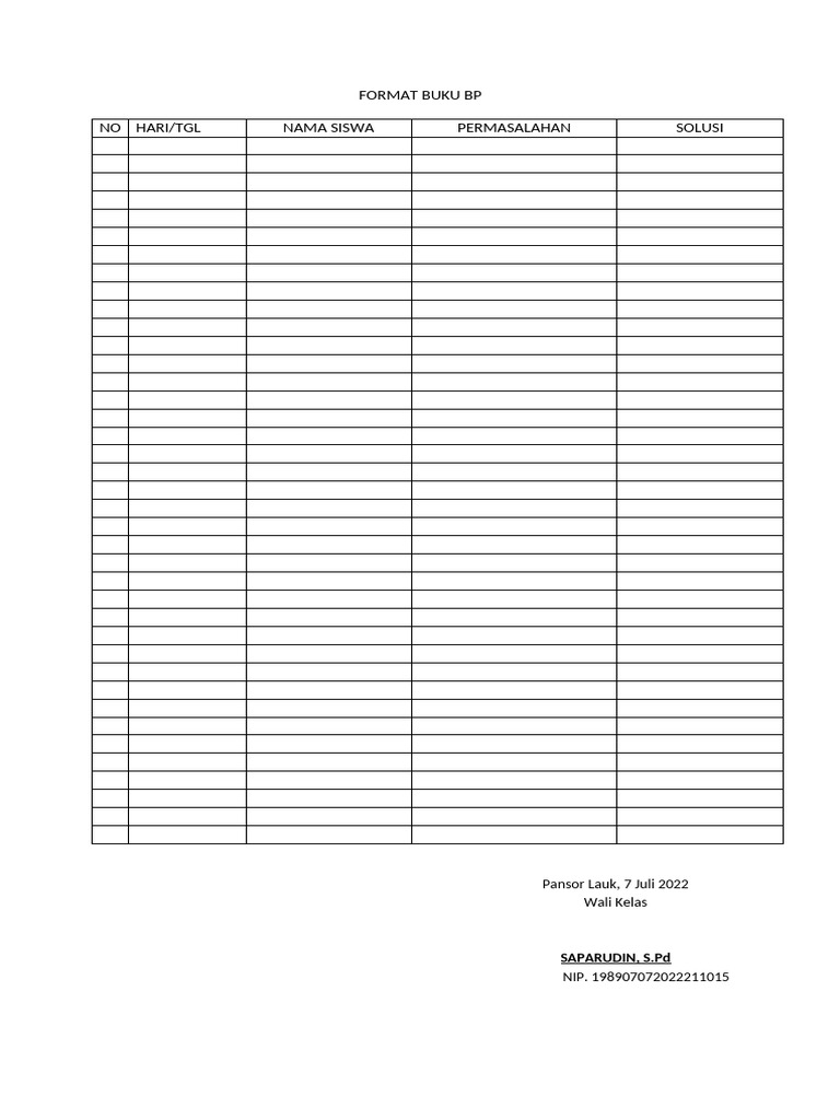 Format Buku BP | PDF