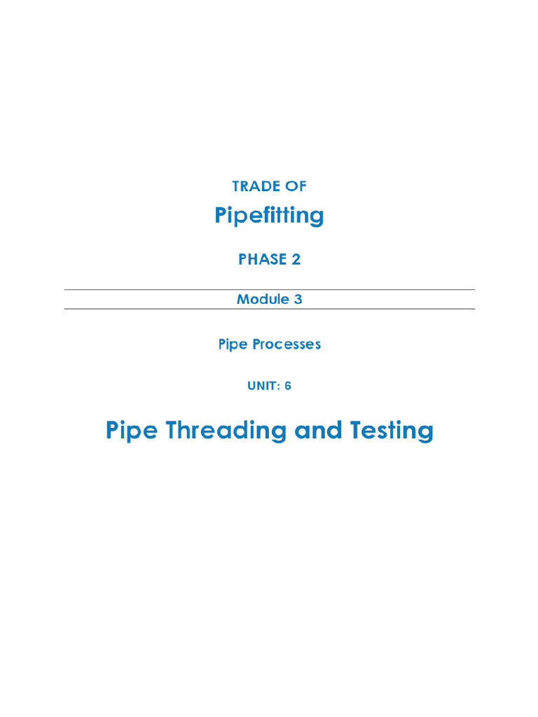 Trade of Pipefitting | PDF
