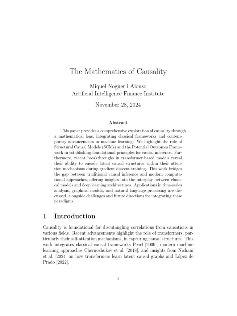 The Mathematics of Causality | PDF | Causality | Applied Mathematics