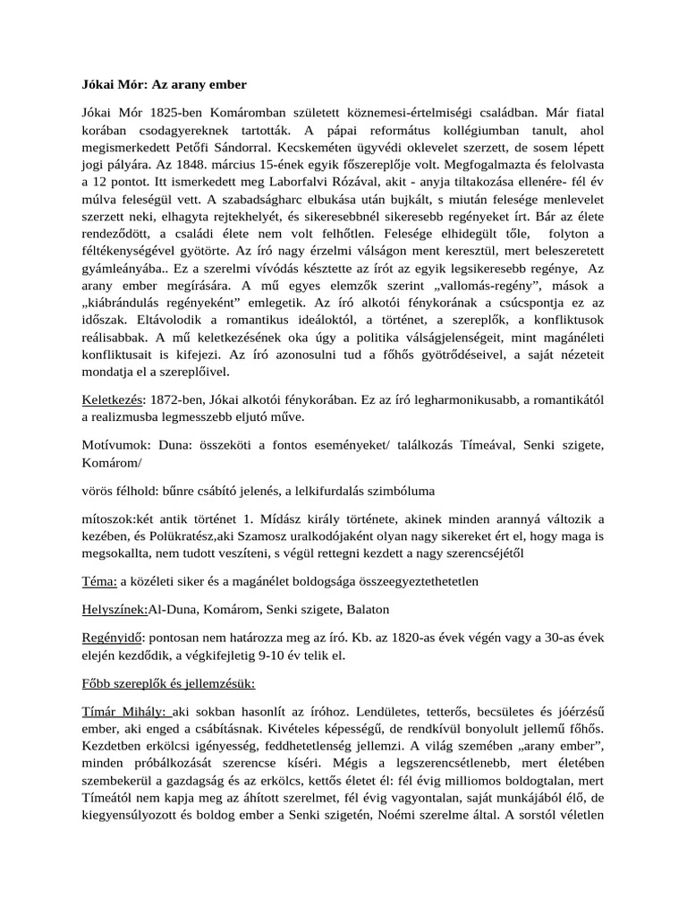 Jokai Az Arany-ember | PDF