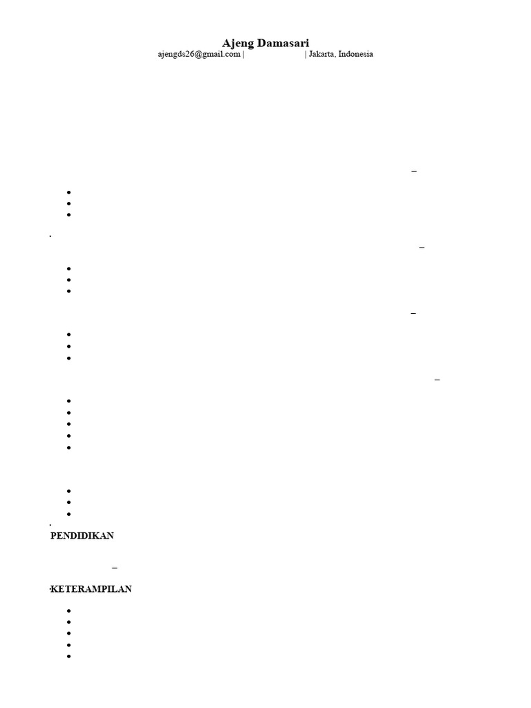 CV AJENG DAMASARI ATS | PDF