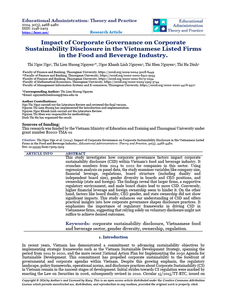 Impacts of Corporate Governance On Corporate Susta | PDF | Corporate Social Responsibility ...