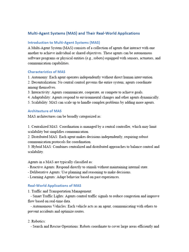 Multi_Agent_Systems | PDF | Scalability | Computing