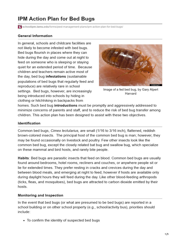 IPM Action Plan For Bed Bugs | PDF | Pest Control | Insects