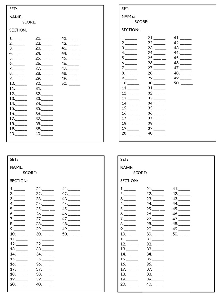 ANSWER SHEET EXAM | PDF | Chess Theory | Chess
