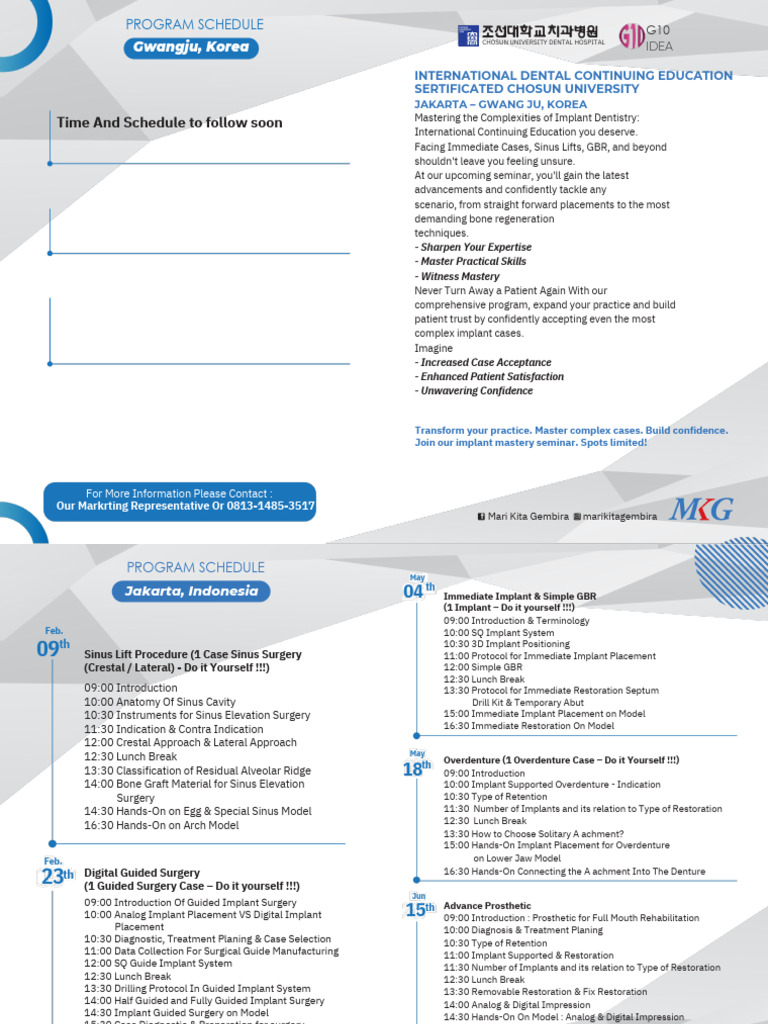 Brochure Chosun GDIA 2025 | PDF | Dental Implant | Clinical Medicine