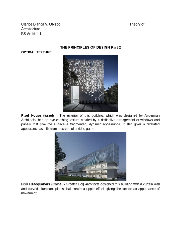 Principles of Design: Textures in Architecture | PDF | Architectural ...