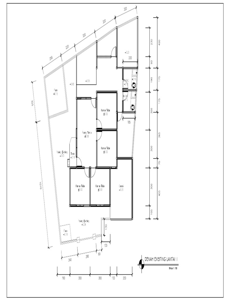 Denah Existing Dan Rencana Rumah Penamparan | PDF