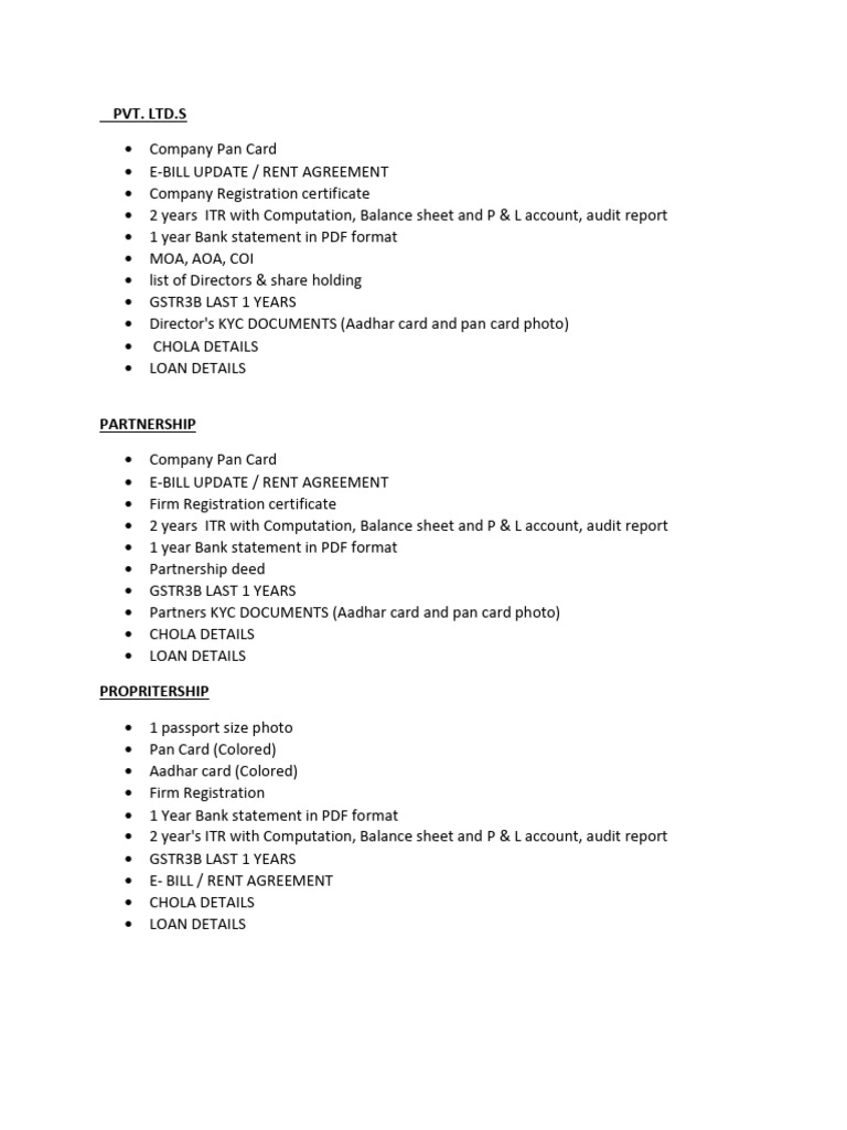 Documents List | PDF