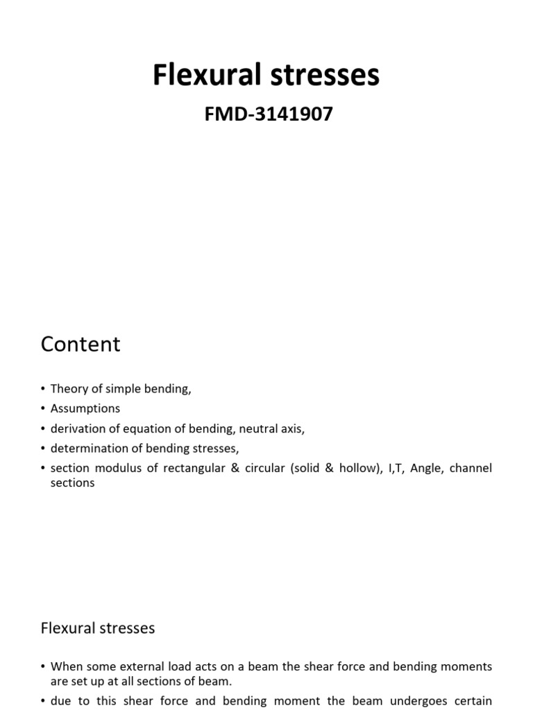 Flexural Stresses | PDF | Bending | Beam (Structure)