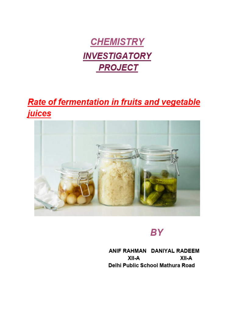 Chemistry Project XII-A | PDF | Fermentation | Yeast