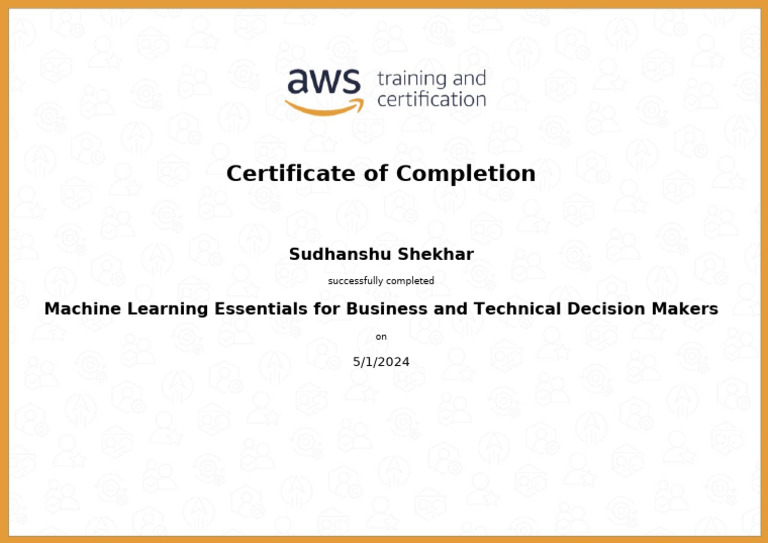 AWS Course Completion Certificate | PDF