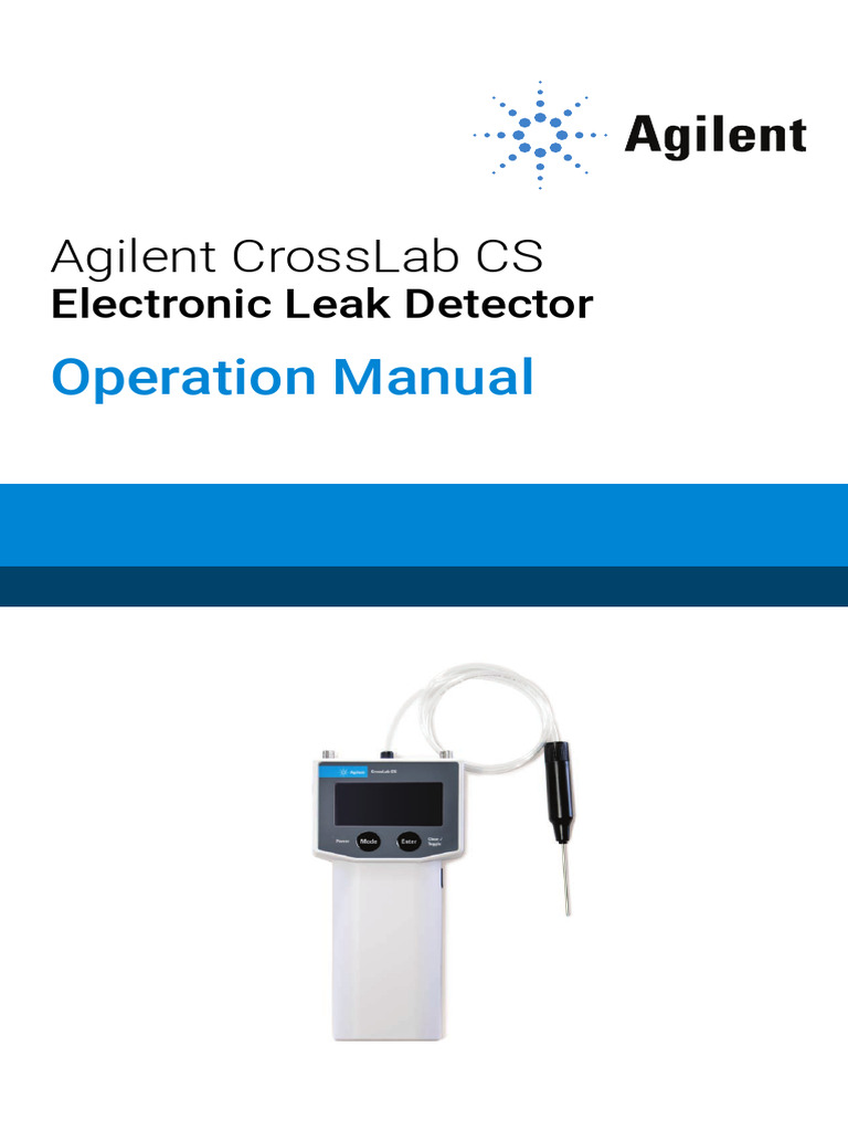 Agilent CrossLab CS Leak Detector Manual | PDF | International ...