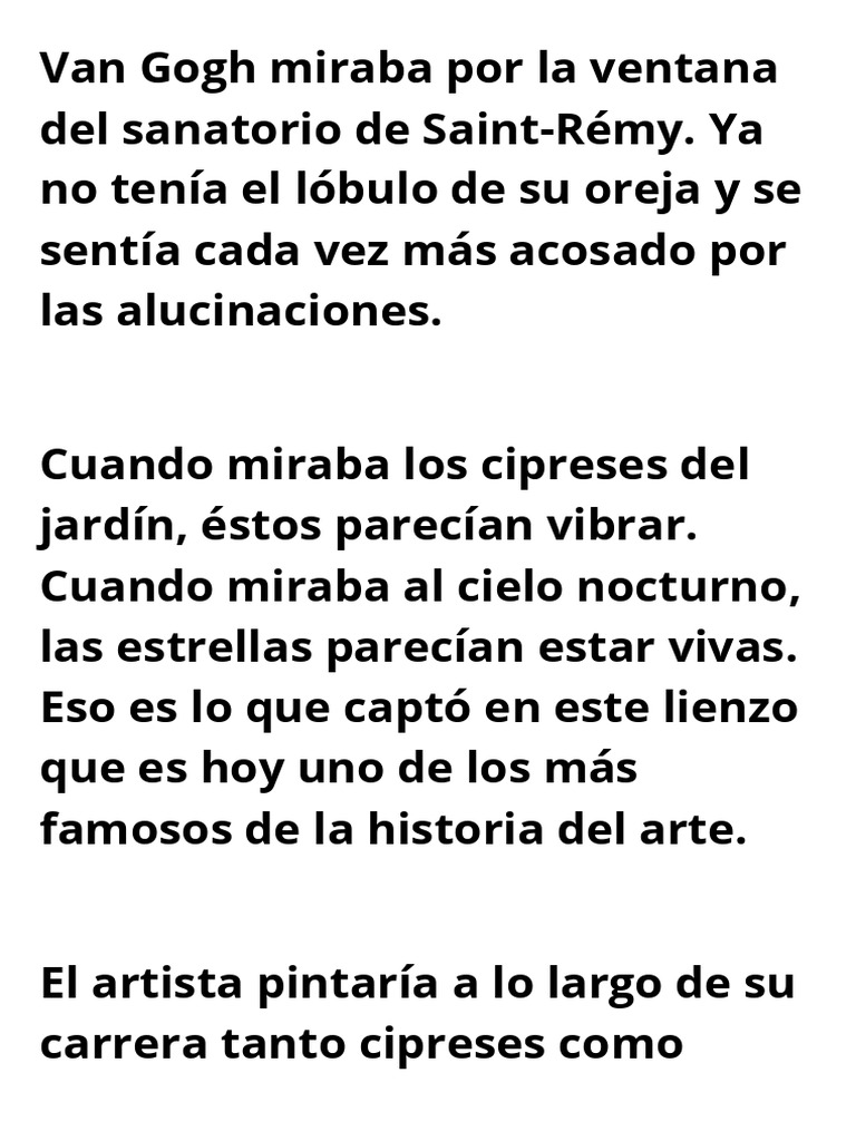 Van Gogh Miraba Por La Ventana Del Sanatorio de Saint-Rémy. Ya No Tenía ...